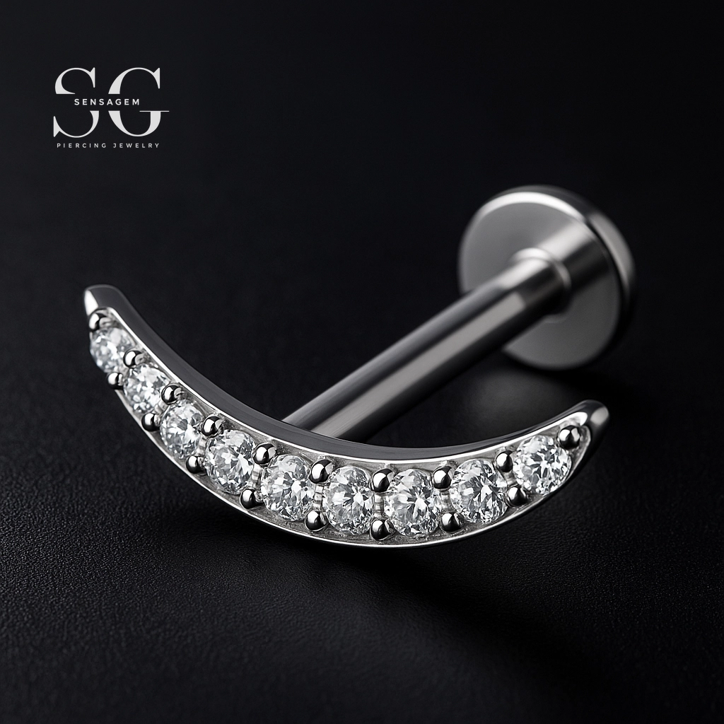 SGYS1067 Internal Thread Labret – F136 Titanium Scimitar Design Body ...