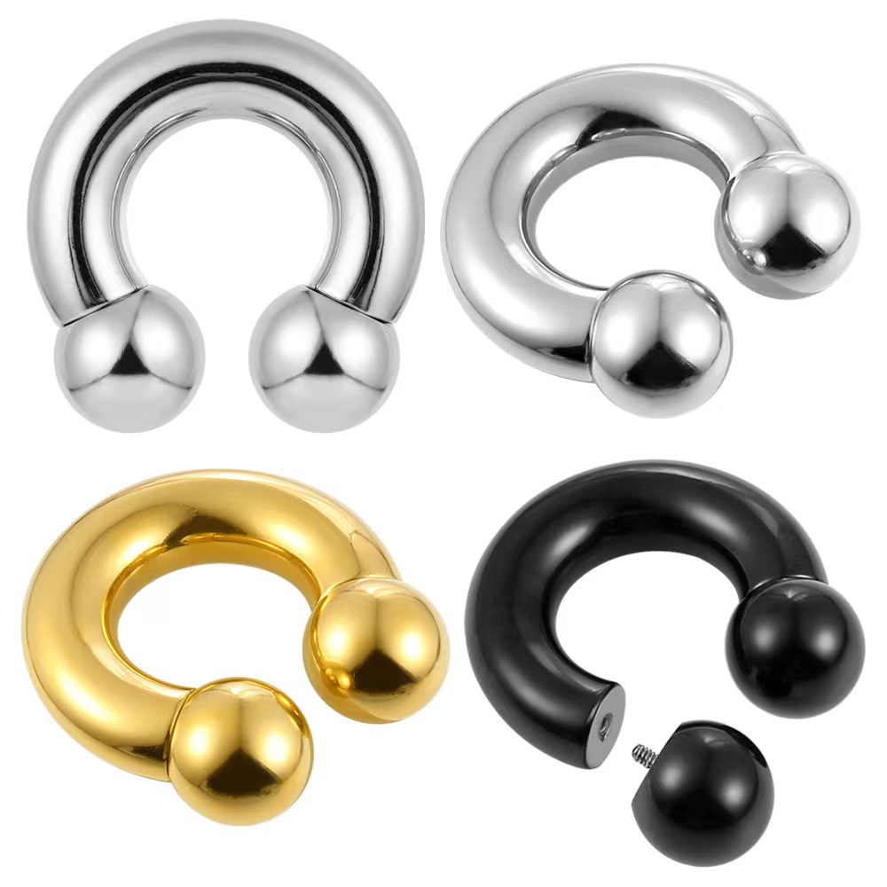 SGH1001 Large-Size Horseshoe Septum Ring – Internal Threaded CBB in ...